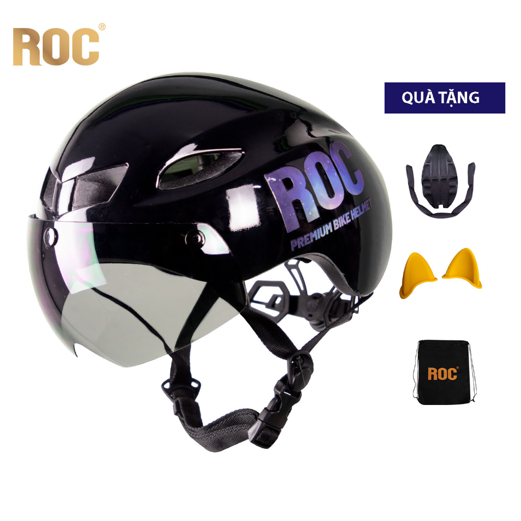 Roc r16 Helmet Super Lightweight Black Pointed Tail Glossy Multi-Color ...