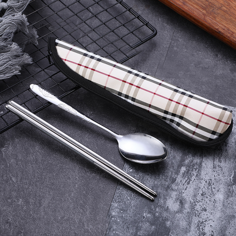 Rust-proof stainless steel spoon and chopsticks set with box brings to ...
