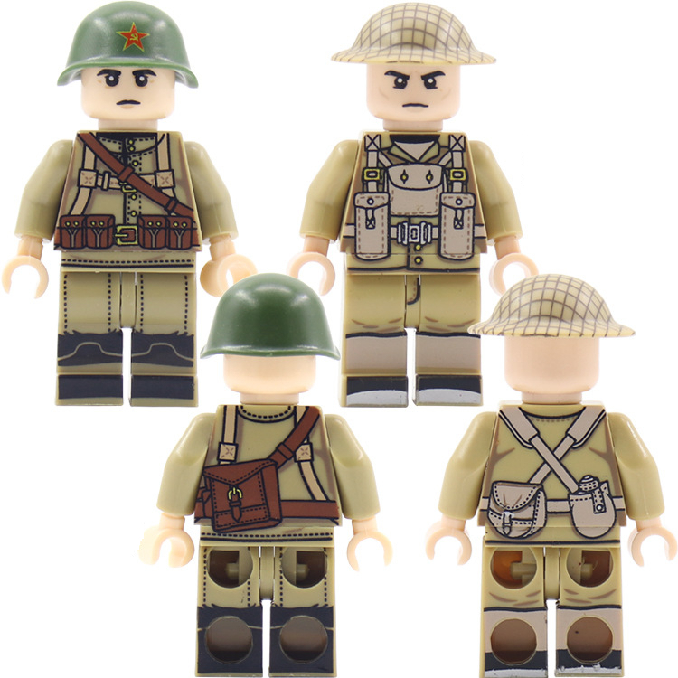 Minifigures World War II Soviet and British Soldier Character Models ...