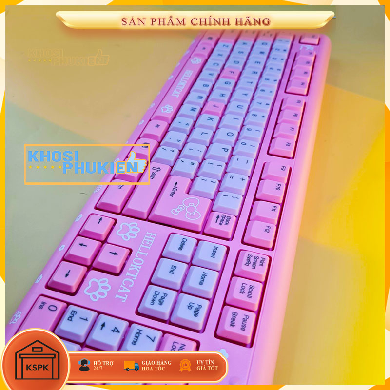 [Free Mouse pad] Pink KITTY keyboard and mouse set - HELLO KITTY ...