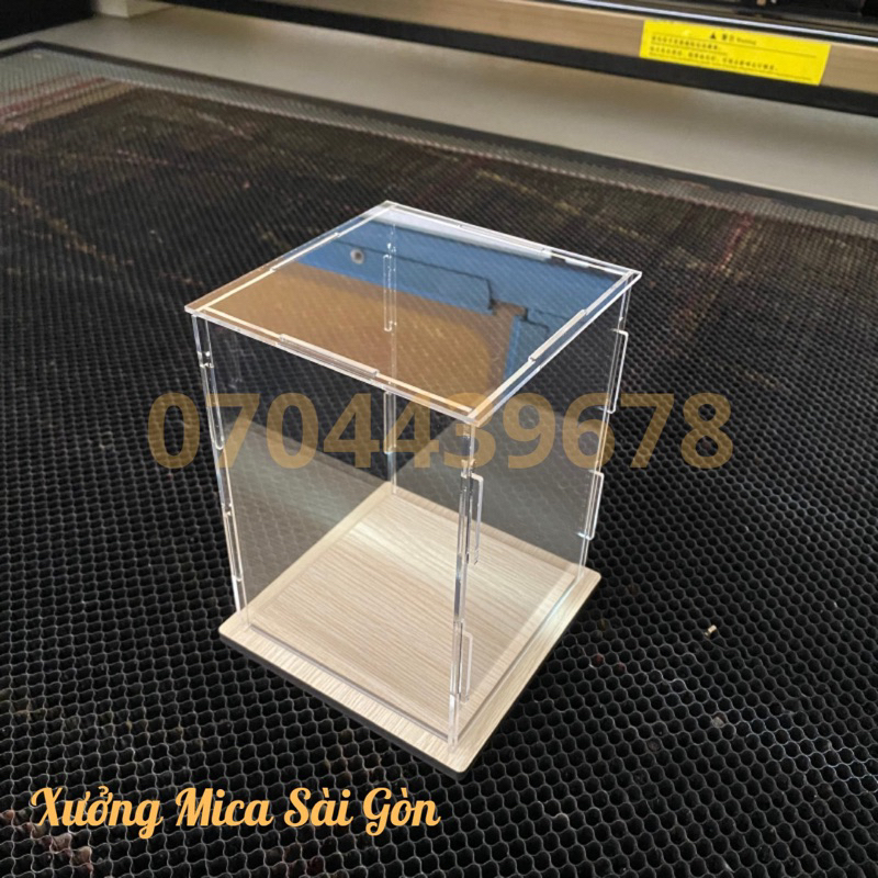 Transparent mica Model Carrying Case With Wooden Base, Self-Assembled ...