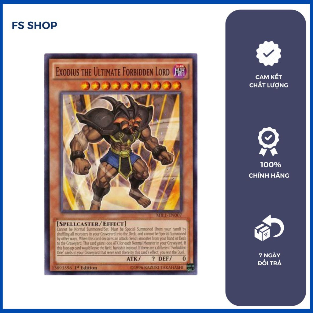 Original Yugioh Card Exodius The Ultimate Forbidden Lord (Common ...