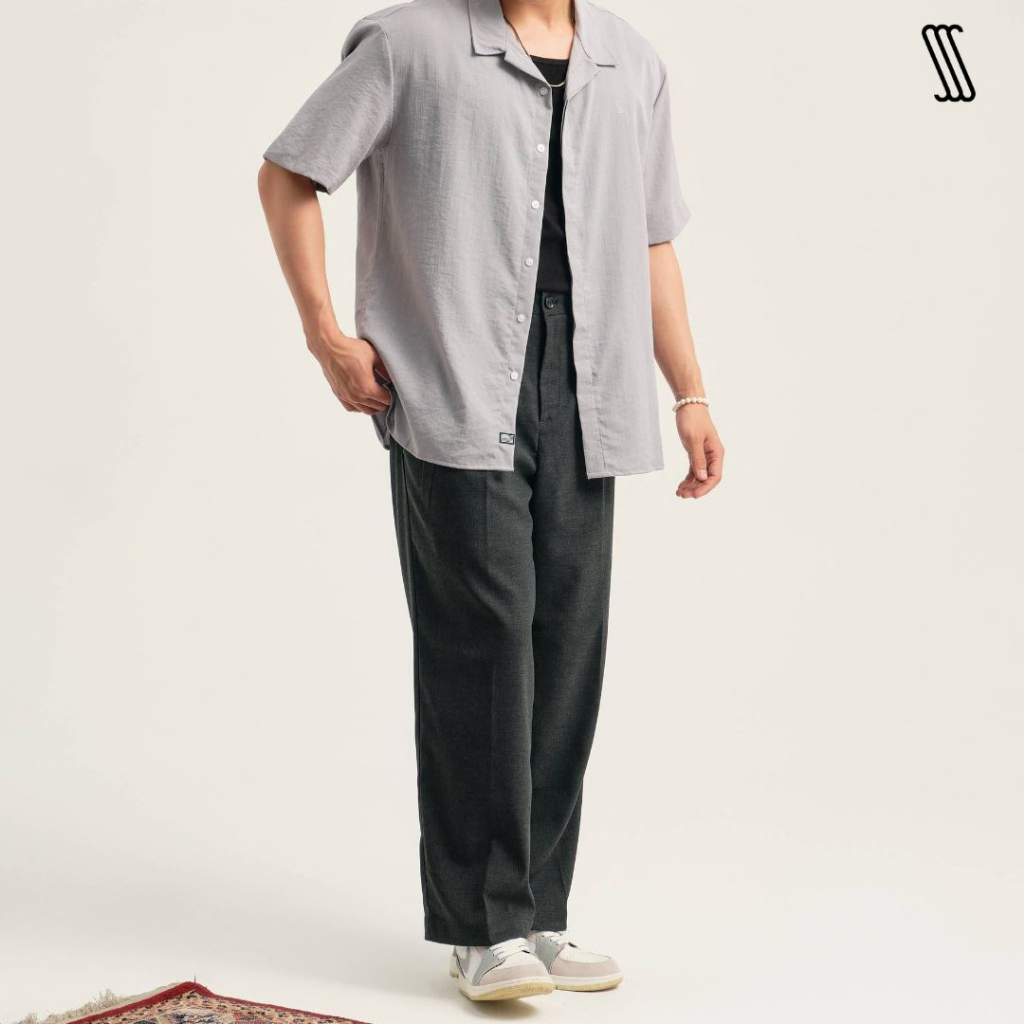 Ssstutter men's WIDE-legged TROUSERS with a pleated wool bag lid ...