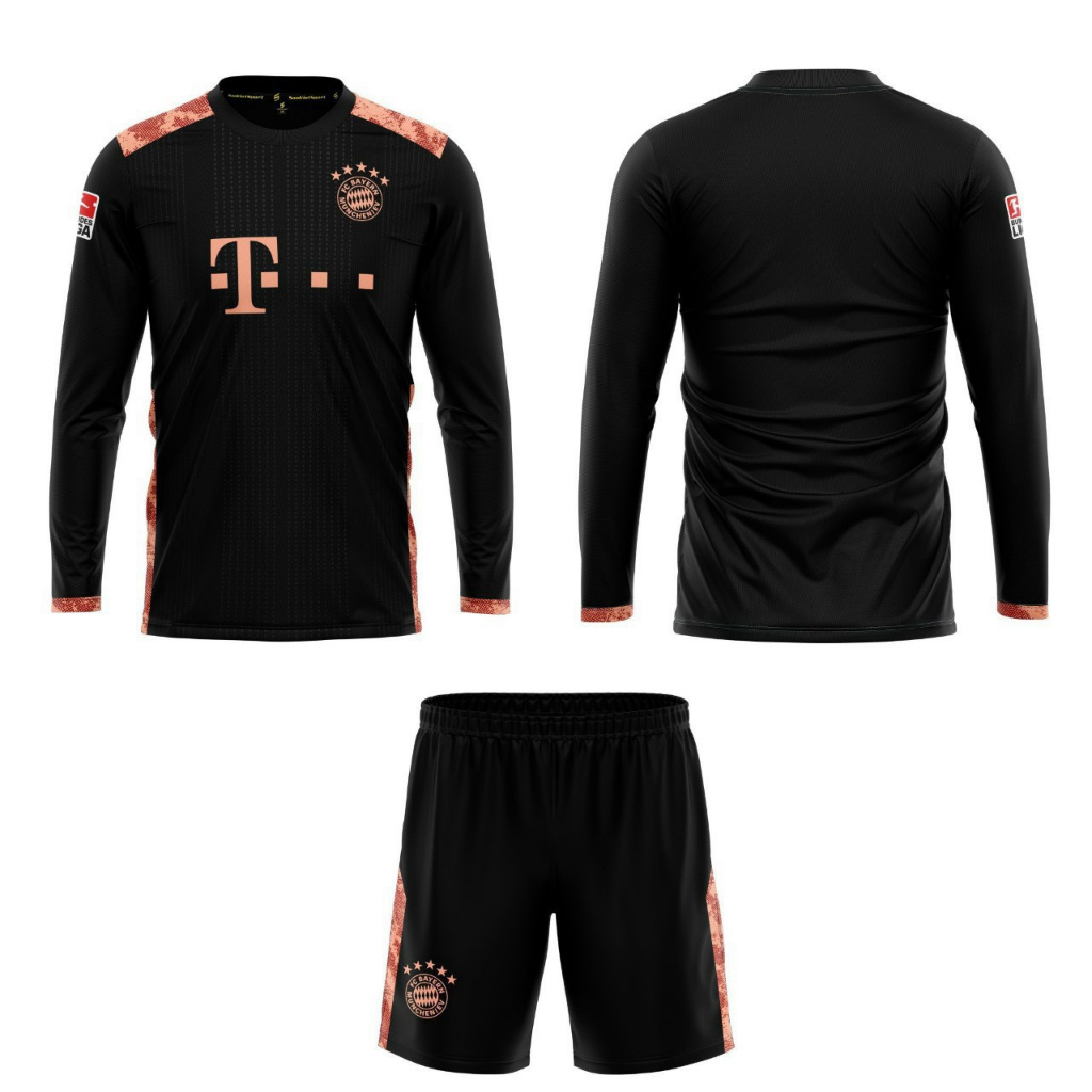 Bayern black and orange long-sleeved football kit Sao Viet 2024 ...