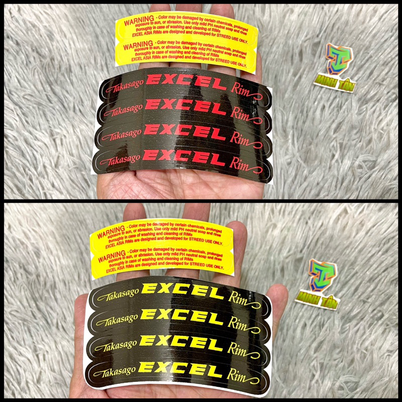 Set of 6 Excel Rim Stamps with black background (including 4 Excel ...