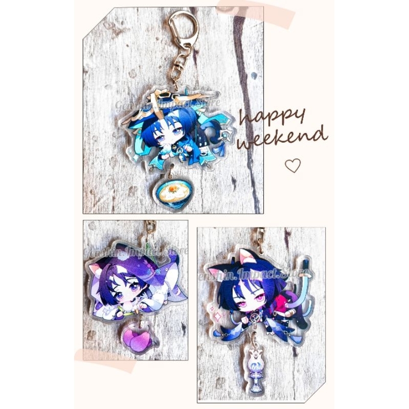 Wanderer Scaramouche Genshin Impact M4 keychain [printed in the middle ...