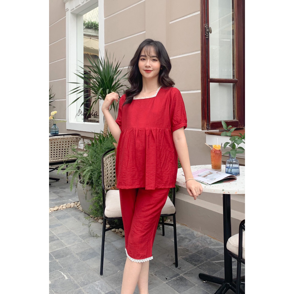 Maternity and Postpartum Wear Set, Solid Color, Soft and Cool Elastic Cross Silk Material ...