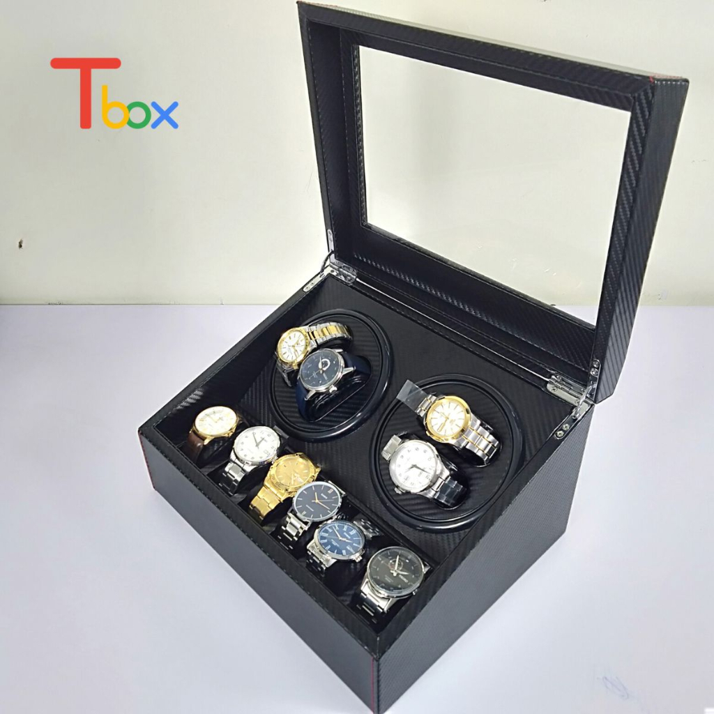 Tbox automatic rotating watch box, 4 rotating 6 display box for ...