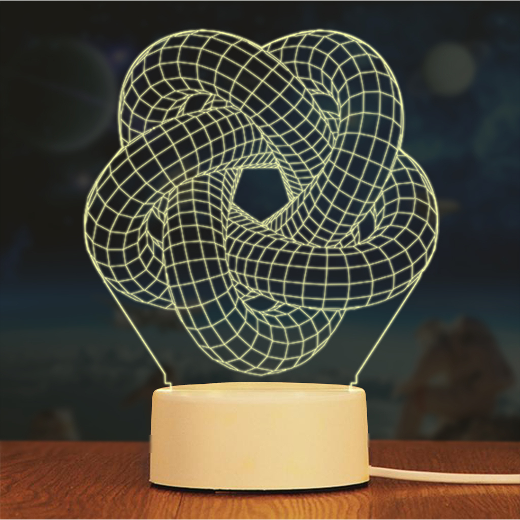 Unique spiral string 3D led light, night light, table lamp to decorate ...