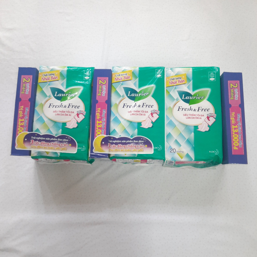 (String Of 3 large packs) Laurier ultra-thin day bandages 20 pieces ...