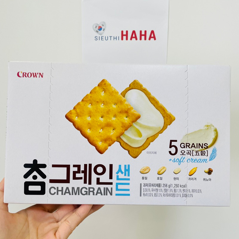 Crown CHAMGRAIN 5-grain Korean cereal biscuits 256g | Shopee Malaysia