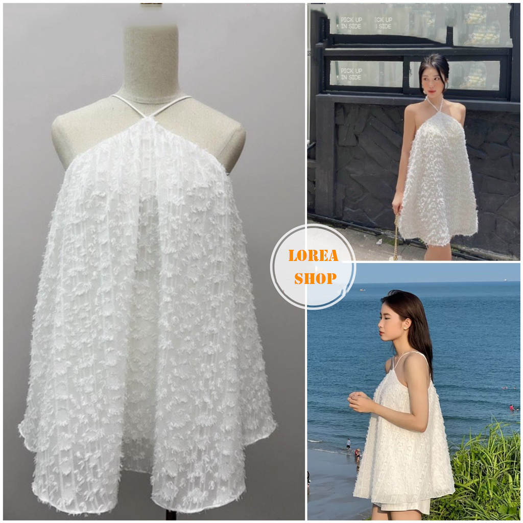 White 2-Layer Flared Collar Dress, White Feather Dress for Women to ...