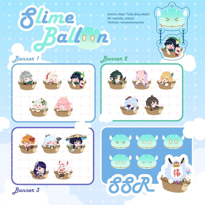 [RANDOM-GACHA Pack] [READ DESCRIPTION CAREFULLY] GENSHIN IMPACT SLIME ...