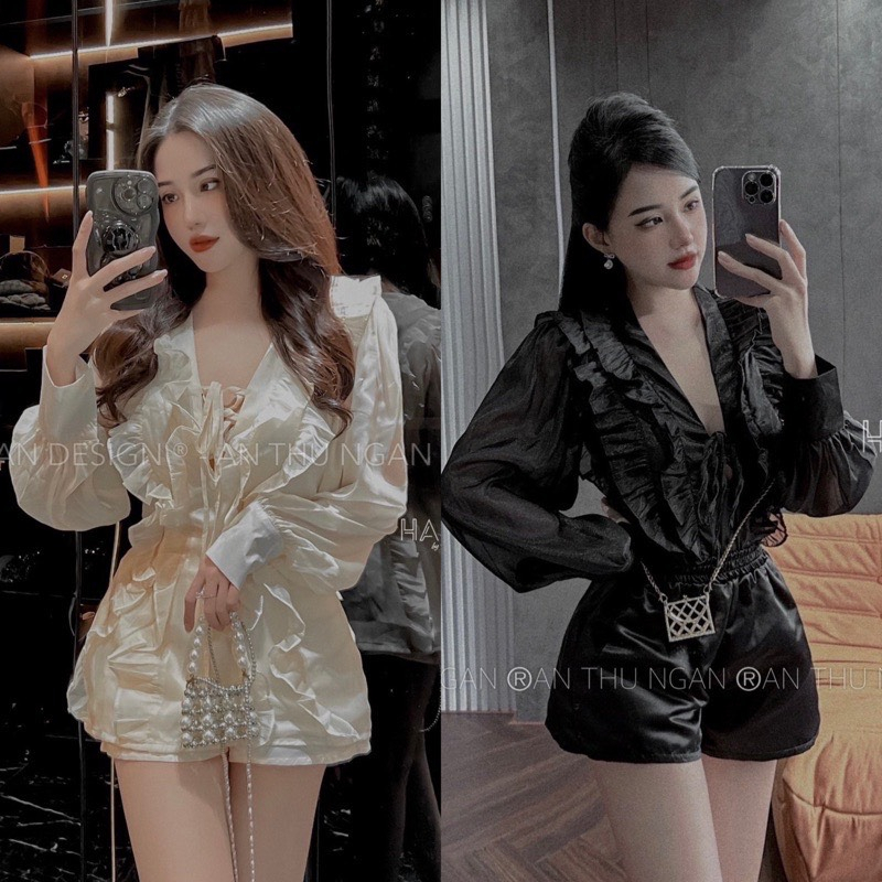 Ruffle Top Set with Tapta Shorts Big Size Outing Set Quynh Anh From 50 ...