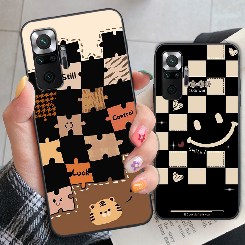 Xiaomi Mi 10T Pro case with black and white checkered pattern, super ...