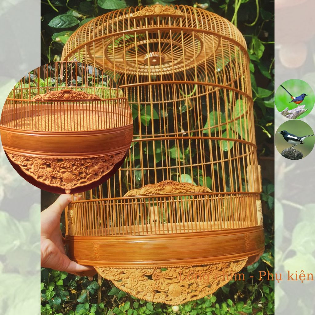 Magpie bird cage Beautiful CNC chiseled old bamboo Magpie bird cage ...
