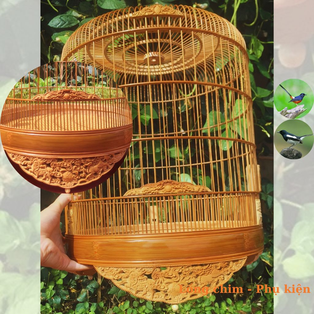 Magpie bird cage CNC chiseled old bamboo bird cage with beautiful ...