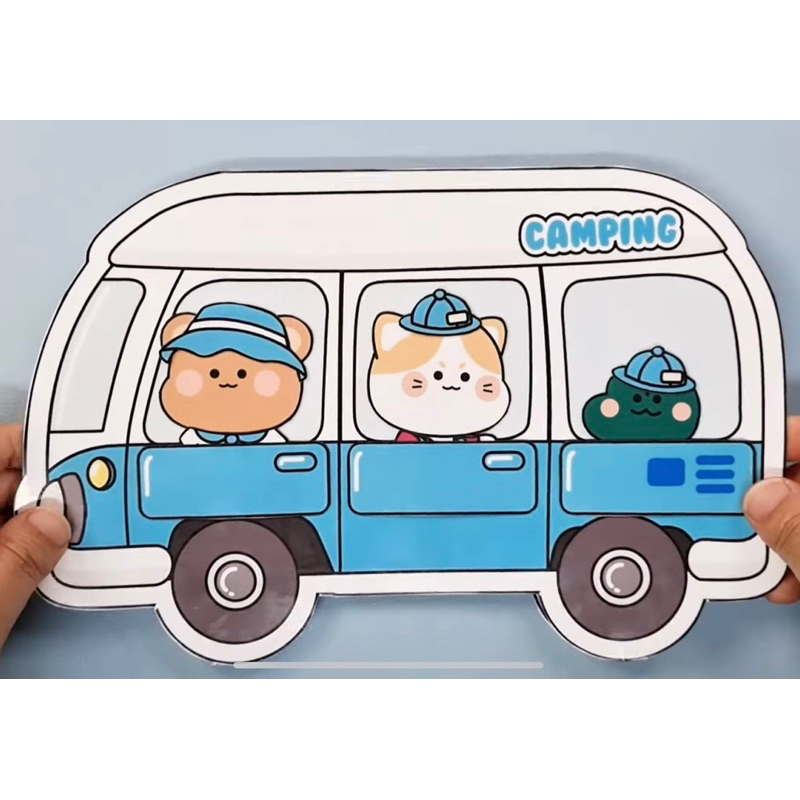 (PAPER Doll BOOK) Camping with mice, bears and frogs on the bus ...