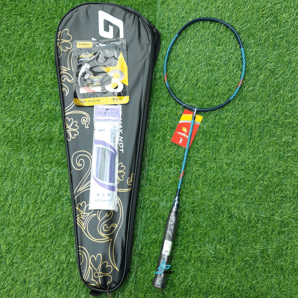 Guangyu badminton racket with blue 4u carbon frame (Free 1 string ...