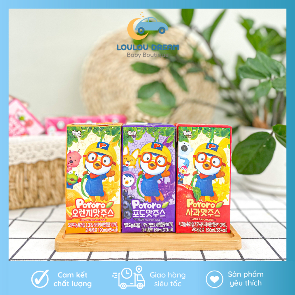 Korean Domestic Poro Wondertok Fruit Juice - Grape And Orange Juice For ...