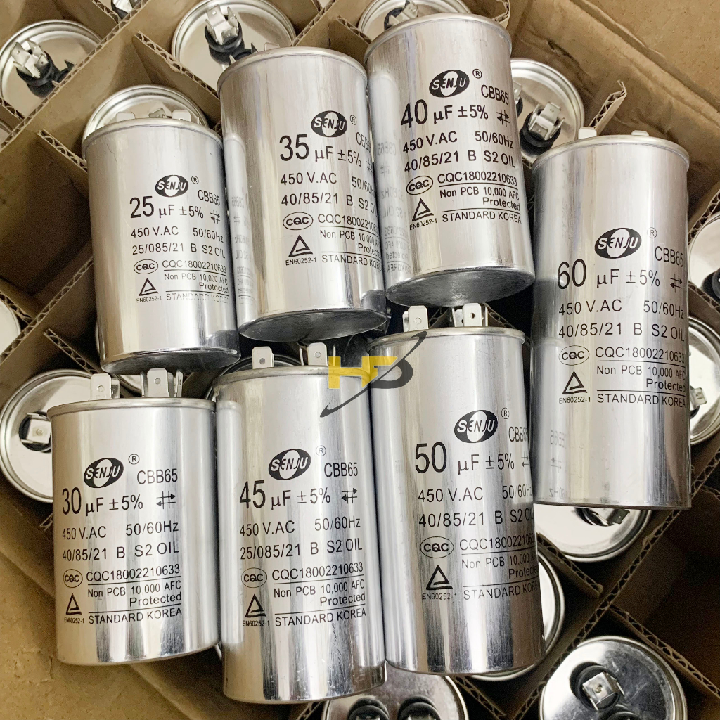 CBB65 450VAC SenJu Air Conditioner Start Capacitors Types 25uF, 30uF ...