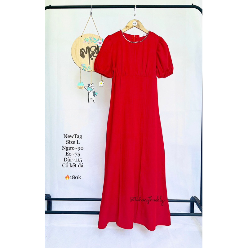 Luxury stone red dress (newtag) | Shopee Malaysia