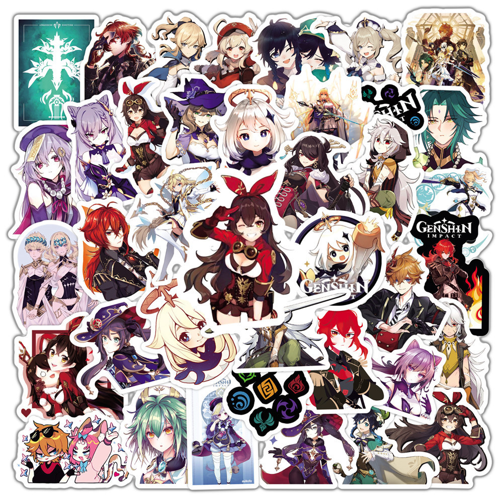 Set Of 50 Stickers Waterproof Genshin Impact Character decal Stickers ...