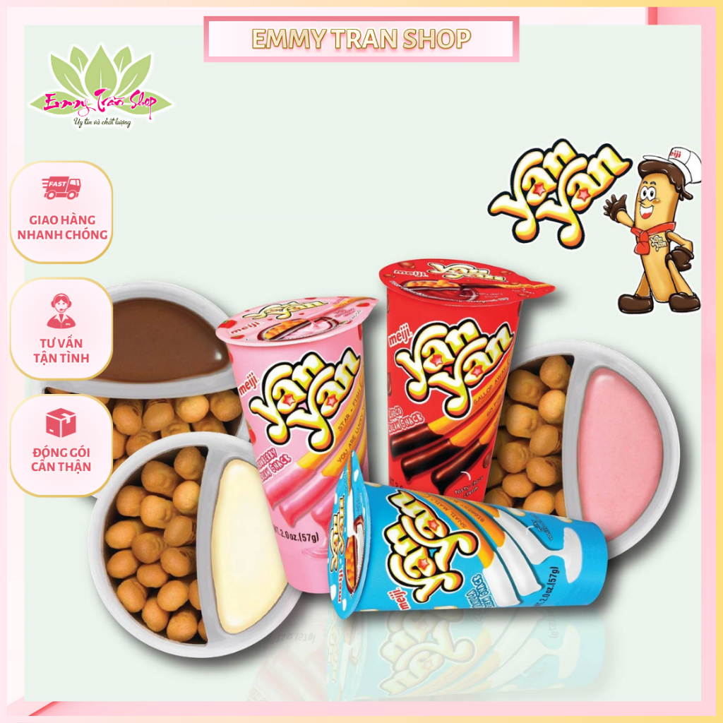 Meiji Yan Yan Dipping Cake, Cream Dipping Cookies with 5 Flavors ...