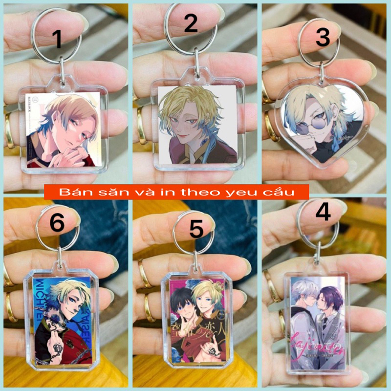 Blue Lock Michael kaiser mica keychain with clear border/Blue Lock ...