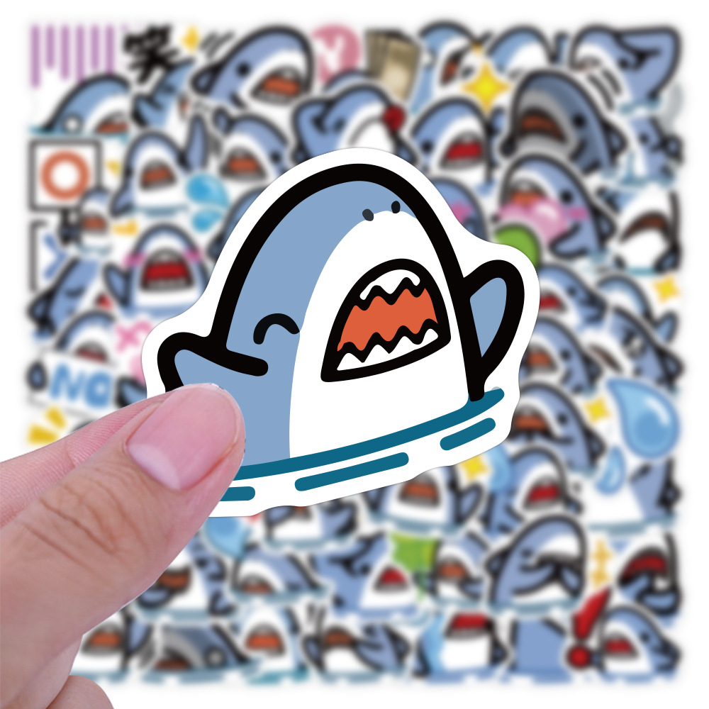 Set of 60 Emotion Shark Stickers to Decorate Phones, Laptops, and ...