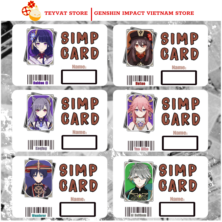 Simp card keychain of Genshin Impact characters | Shopee Malaysia