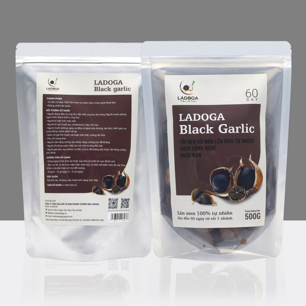 [New 500g bag] LADOGA black garlic type 1 in 500g bag, 100% naturally fermented from 1 clove ...