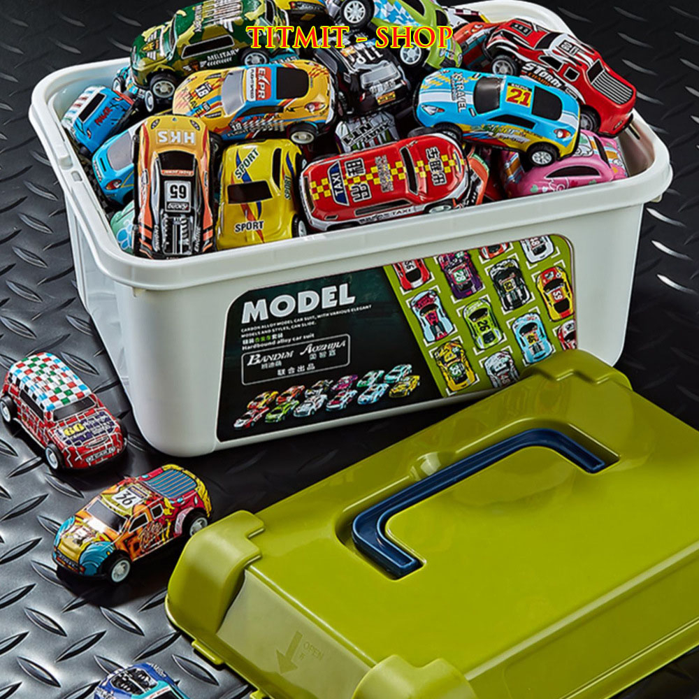 Box of 30 high-quality alloy pull-back toy cars for children, small and ...