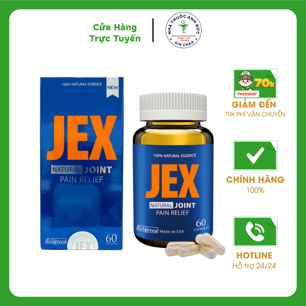 Ecogreen Jex Natural Joint Pain Relief tablets protect and regenerate Joint cartilage, reduce ...