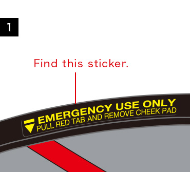 Set of 2 Emergency use only stickers for fullface shoei helmets. High ...