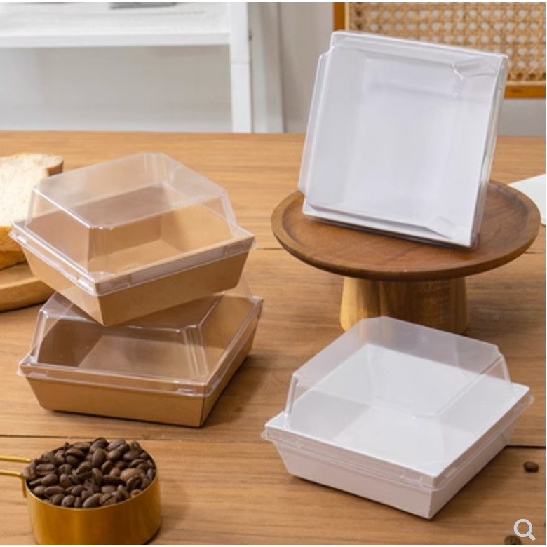 50 brown or white Kraft paper square boxes E1413 or E118 for cakes or ...