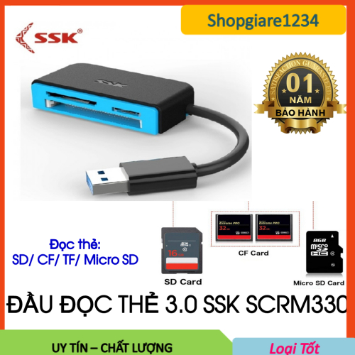 USB 3.0 multi-function card reader SSK SCRM330 - TF/SD/CF card reader ...