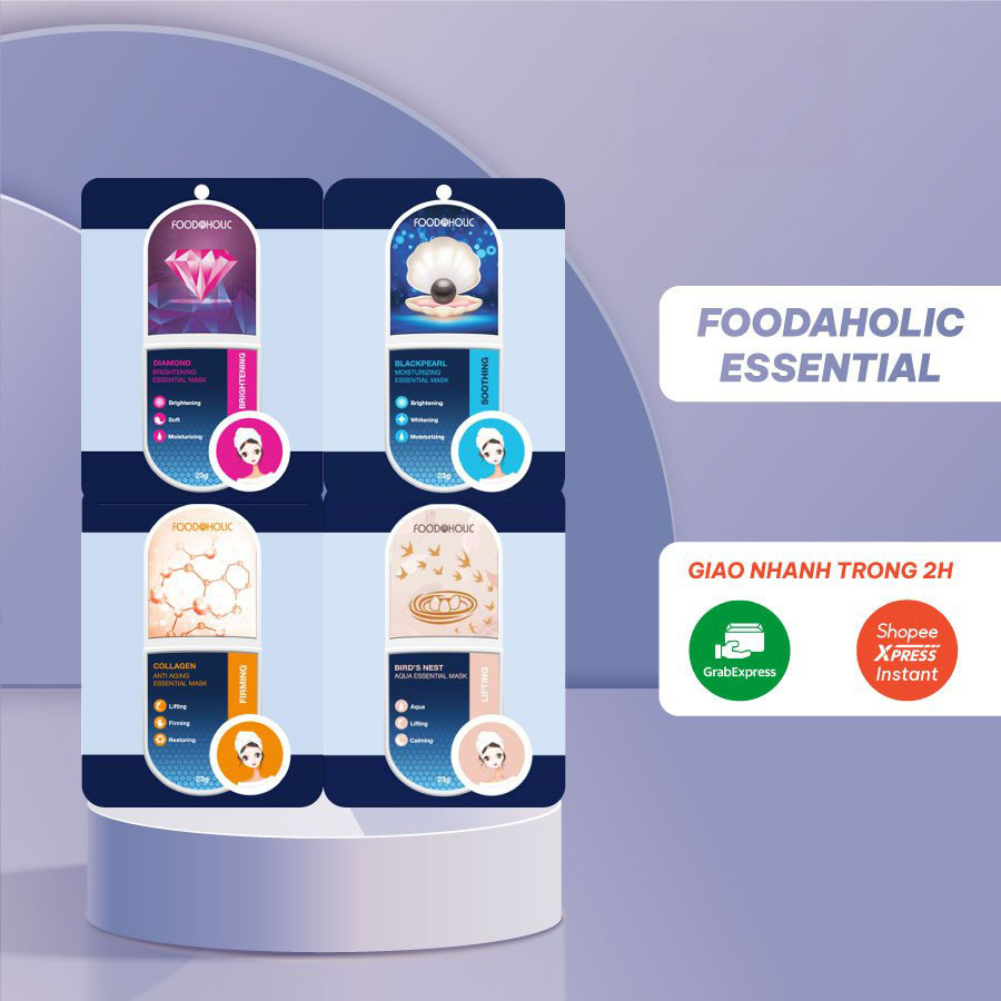 Foodaholic Essential Mask 23ml (Collagen,Blackpearl,Diamond,Bird's Nest ...