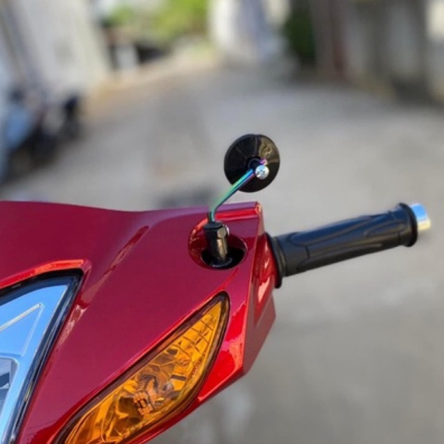 Mini Motorcycle Mirror with Convex Titanium Leg, Diameter 3Cm, Leg 10mm ...