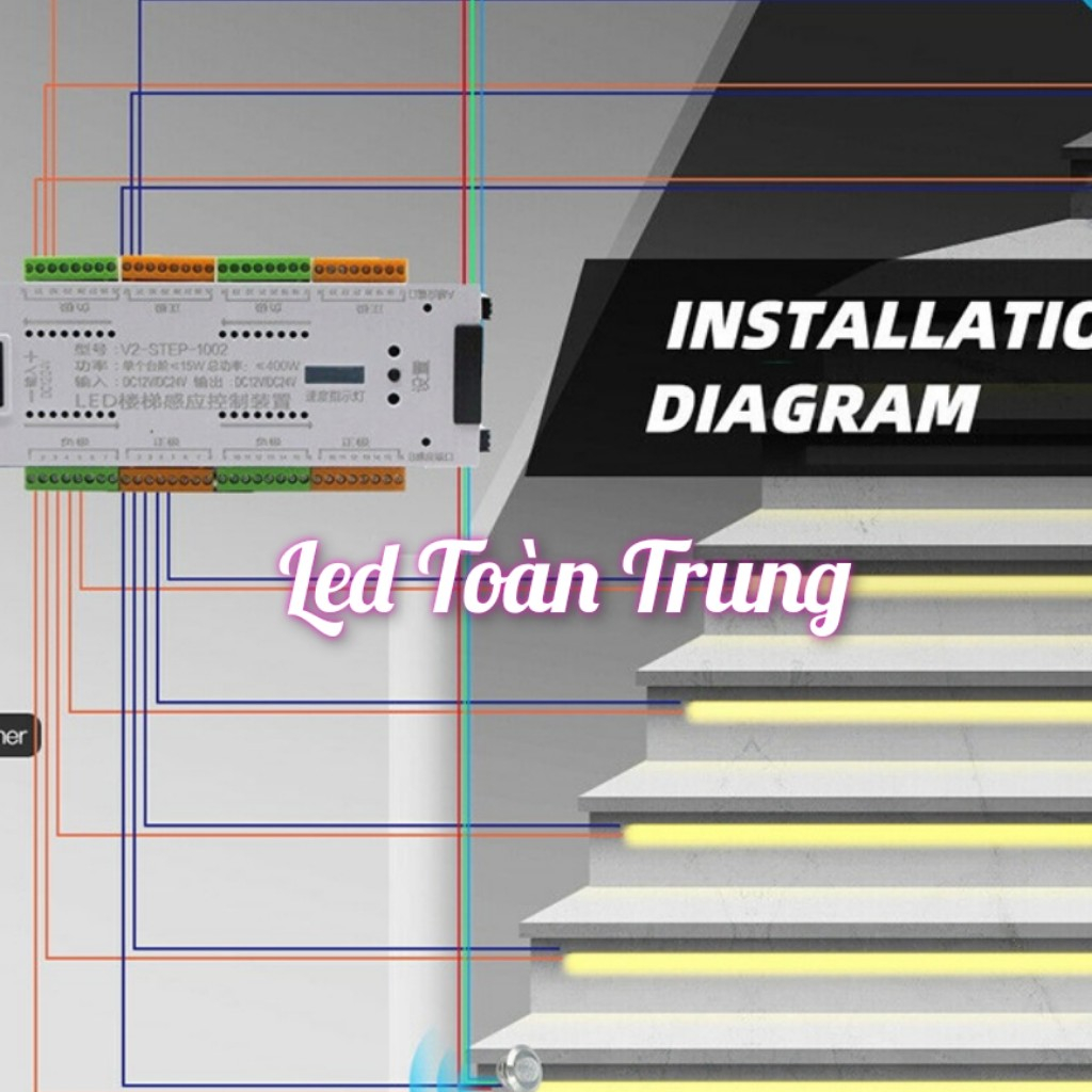 Automatic light-on step sensor switch for smart 32-step stairs ...