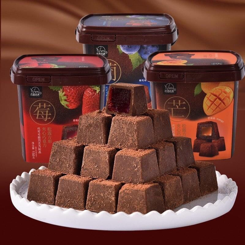 Odd 2 pieces of Trufle Chocolate Candy with fruit filling 158gr box ...