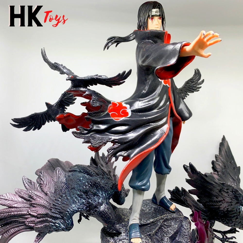 Naruto Itachi Akatsuki model with Black Fire base with crow + 2 ...