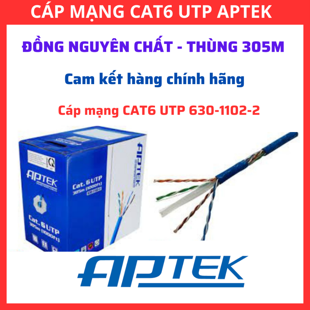 Pure Copper Network Cable Cat6 UTP Aptek 630-1102-2 | Shopee Malaysia