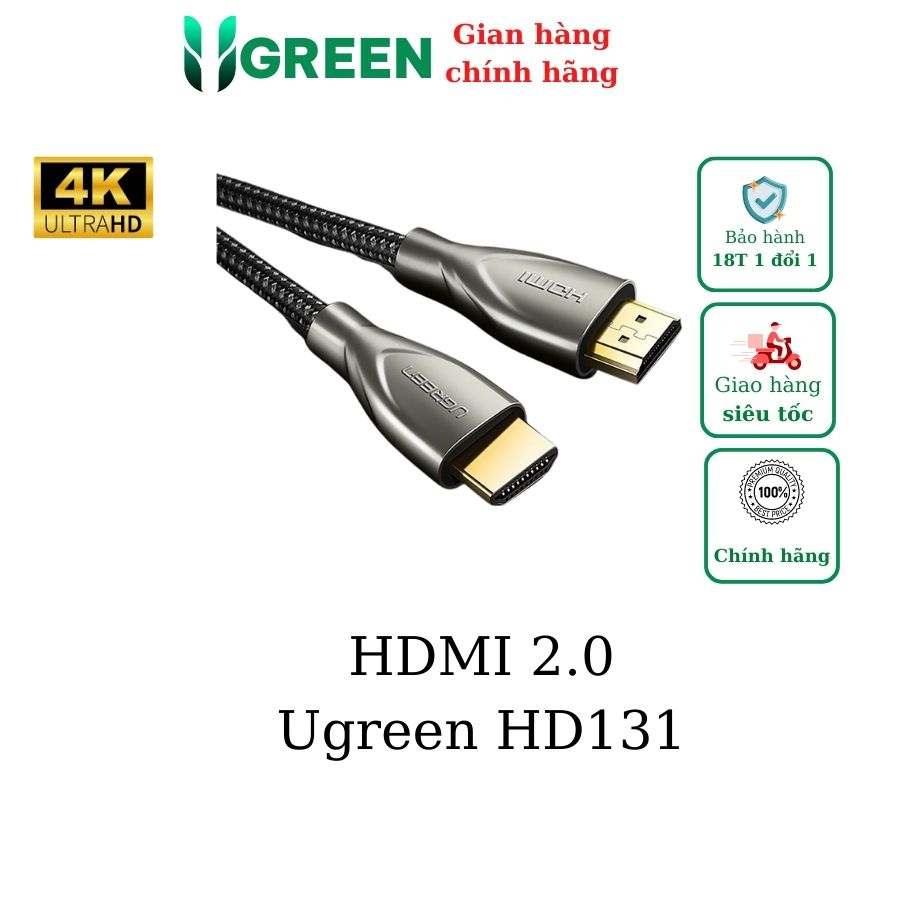 Hdmi cable 1m long Carbon standard 2.0 60MHz Ugreen 50106 | Shopee Malaysia