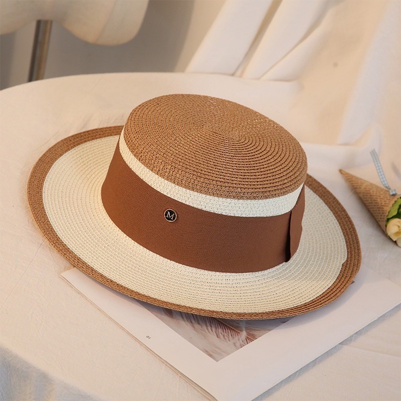 Small brimmed straw hat for the beach, compact folding straw hat for ...