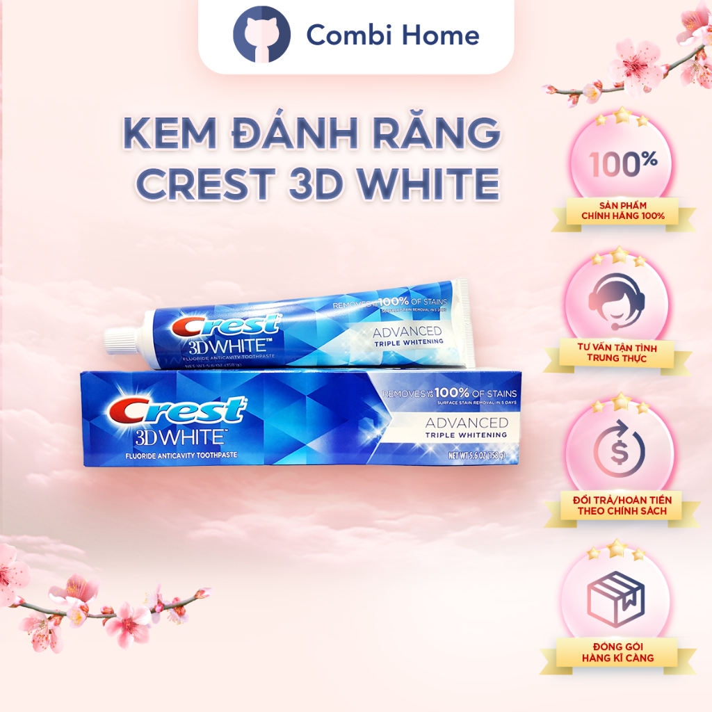Crest 3D White Advanced Triple Whitening Toothpaste 158g | Shopee Malaysia