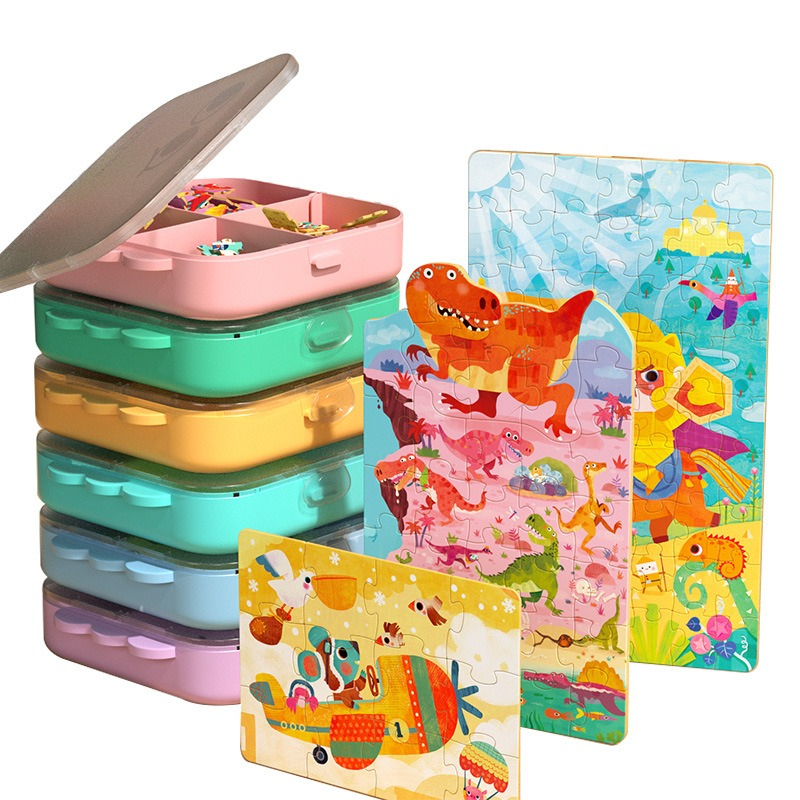 Level-based Plastic Box Jigsaw Puzzle Set for Children from 1 to 6 ...