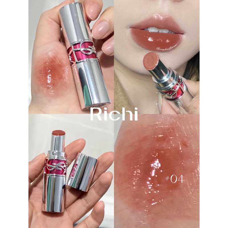 Ysl Rouge Volupté Candy Glaze Lipstick 4 5 6 fullbox | Shopee Malaysia
