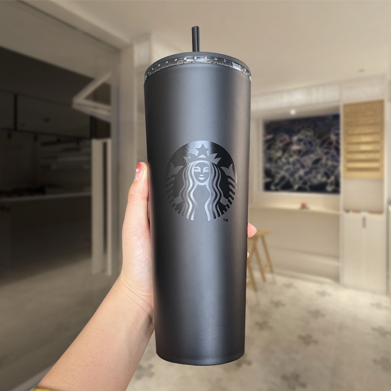 Luxurious matte black starbucks cup with 710ml capacity | Shopee Malaysia