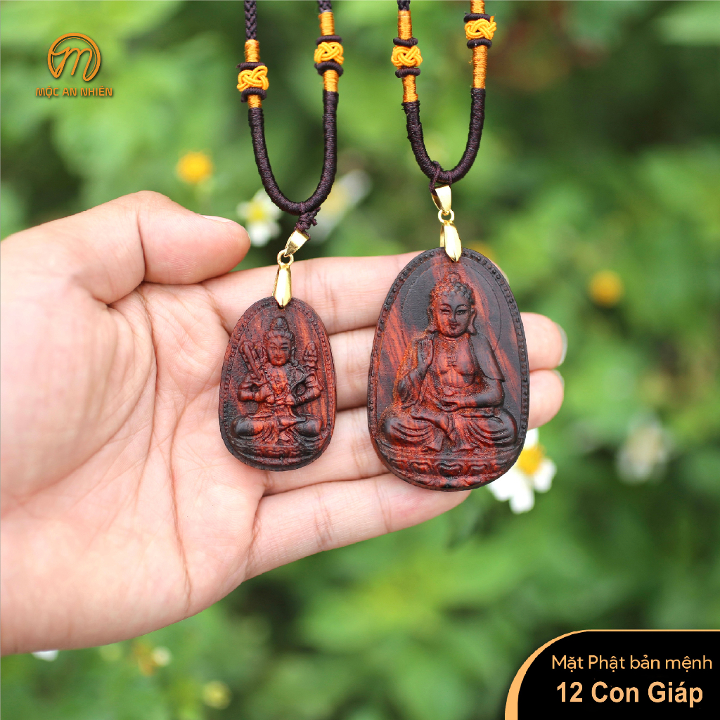 Buddha face of the 12 zodiac animals made of Trac wood worn around the ...